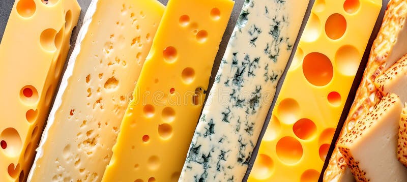 Cheese Products One Line Continuous Drawing. Different Types of Cheese ...