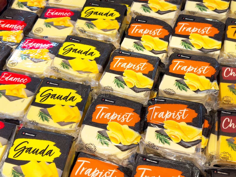 Assorted Cheese Selection with Gouda, Edam, and Trappist Varieties on ...