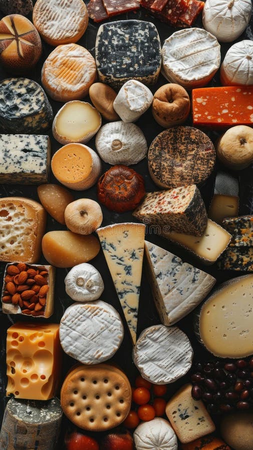 Assorted Cheese Selection on Table Stock Photo - Image of swiss, dairy ...