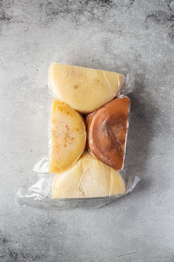 Assorted Cheese in a Vacuum Packaging. Top View Stock Image - Image of ...