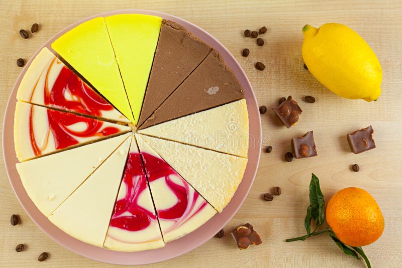 Assorted Cheesecake Slices stock photo. Image of kinds - 4863690