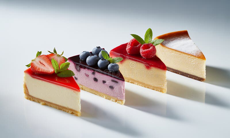 Assorted Cheesecake Slices with Strawberry Blueberry Raspberry and ...