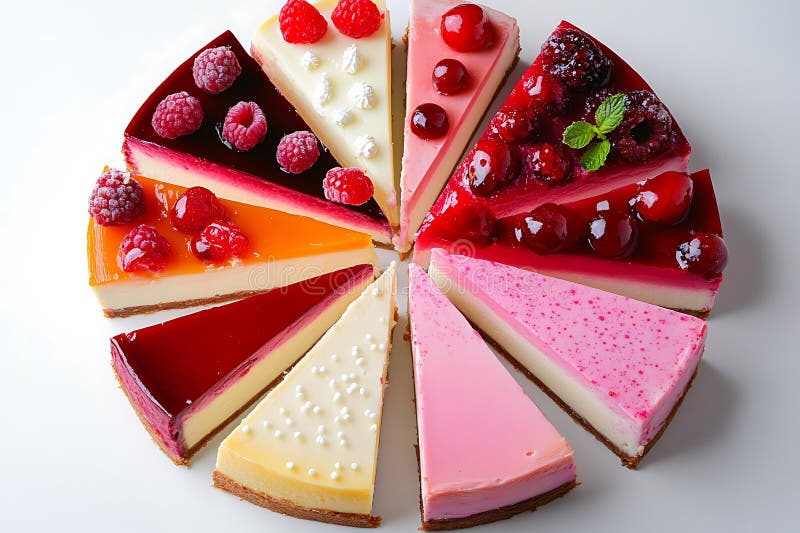 Assorted Cheesecake Slices with Various Toppings Stock Illustration ...