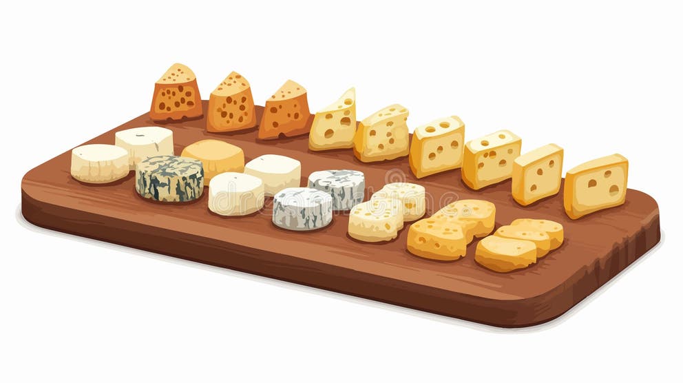 Assorted Cheeses Arranged Neatly on Rectangular Board for Presentation ...