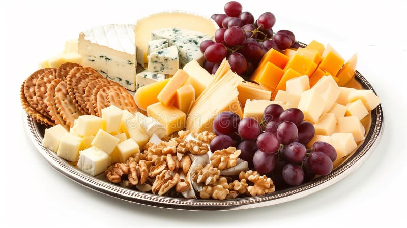 Detailed and Lifelike Photo of a Platter of Assorted Cheeses with ...