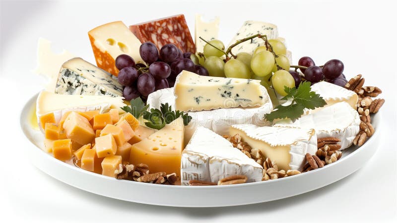 Detailed and Lifelike Photo of a Platter of Assorted Cheeses with ...