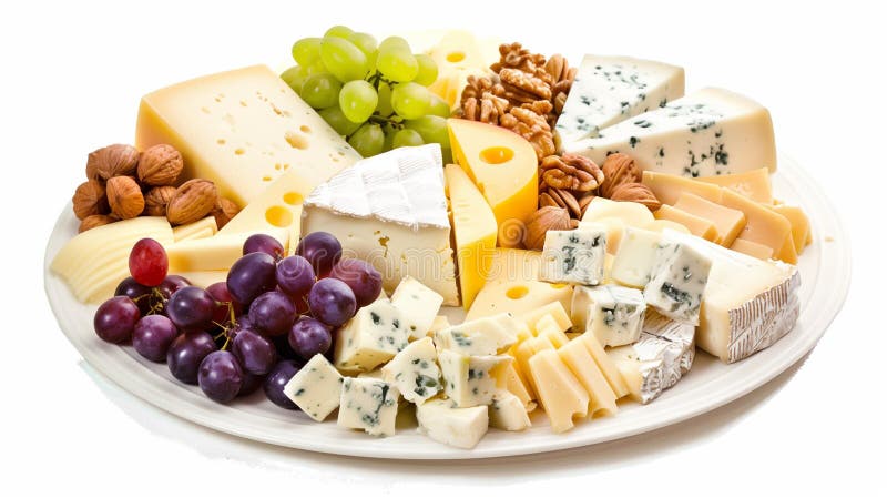 Detailed and Lifelike Photo of a Platter of Assorted Cheeses with ...