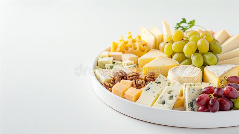 Detailed and Lifelike Photo of a Platter of Assorted Cheeses with ...