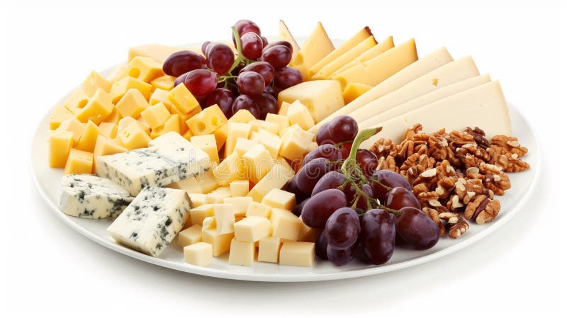 Detailed and Lifelike Photo of a Platter of Assorted Cheeses with ...