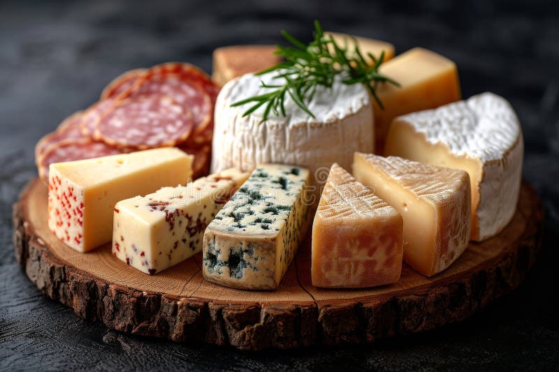 Assorted Cheeses on Wooden Board Stock Image - Image of parmesan ...