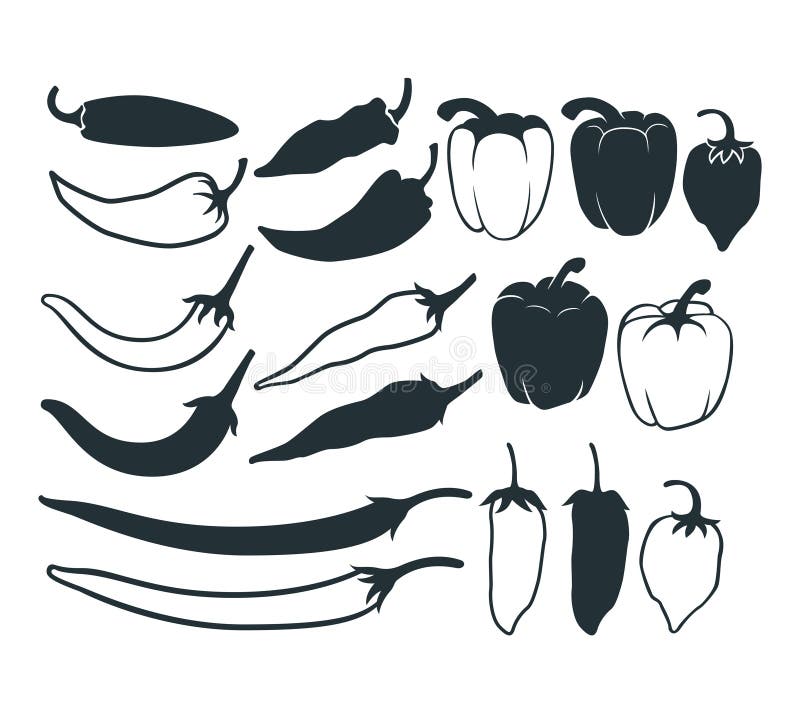Assorted Chilli Pepper Vector Graphic Design Illustration Stock ...