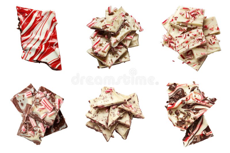 Assorted Chocolate Bark with Peppermint Candy Pieces Stock Photo ...