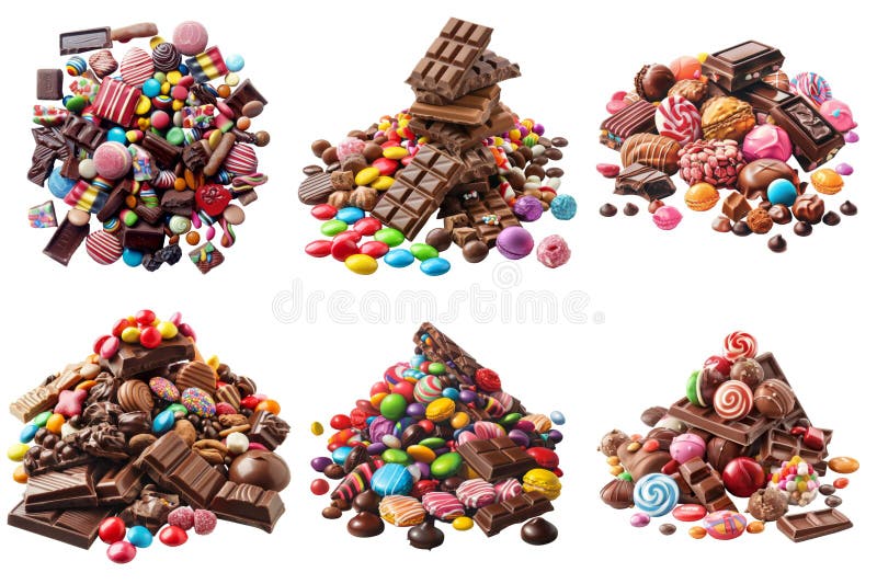 Assorted Chocolate Bars, Candies, and Sweets Stock Photo - Illustration ...