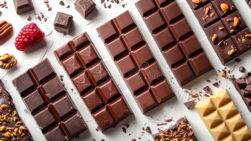 Assorted Chocolate Bars Collage with Dark, Milk, and White Chocolate ...