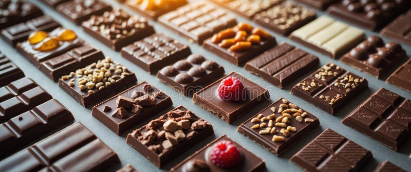 Assorted Chocolate Bars. a Delightful Selection of Flavors and Textures ...