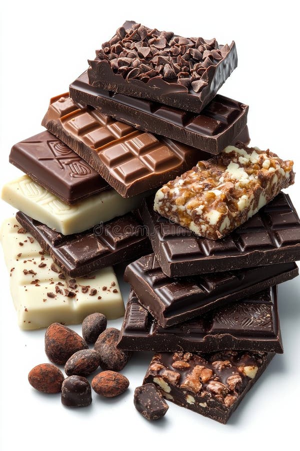 Assorted Chocolate Bars Showcasing Dark, Milk, and White Varieties ...