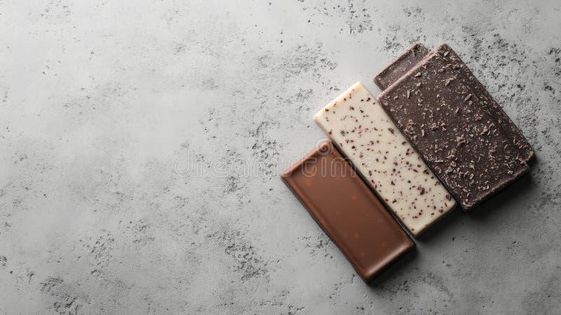 Assorted Chocolate Bars on a Textured Surface. Stock Image - Image of ...