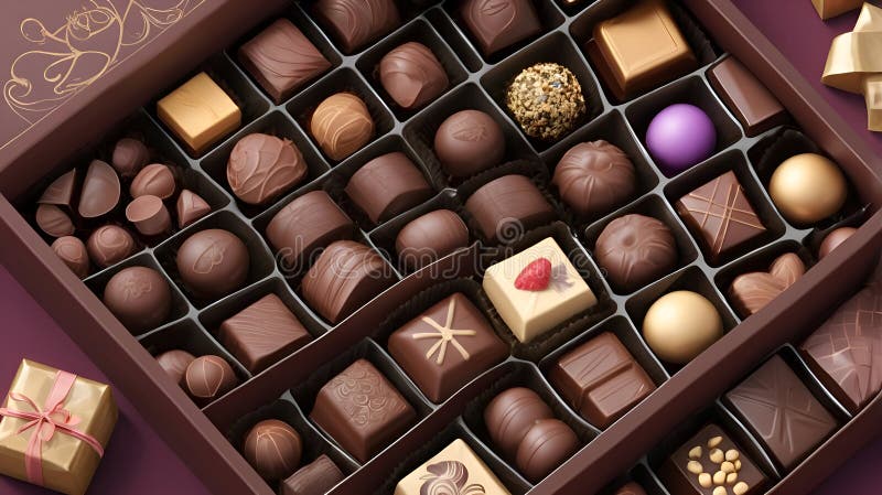 Chocolate Assorted Chocolate Box Stock Illustration - Illustration of ...