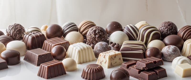 Assorted Chocolate Candies Beautifully Arranged on a Table. Stock Image ...