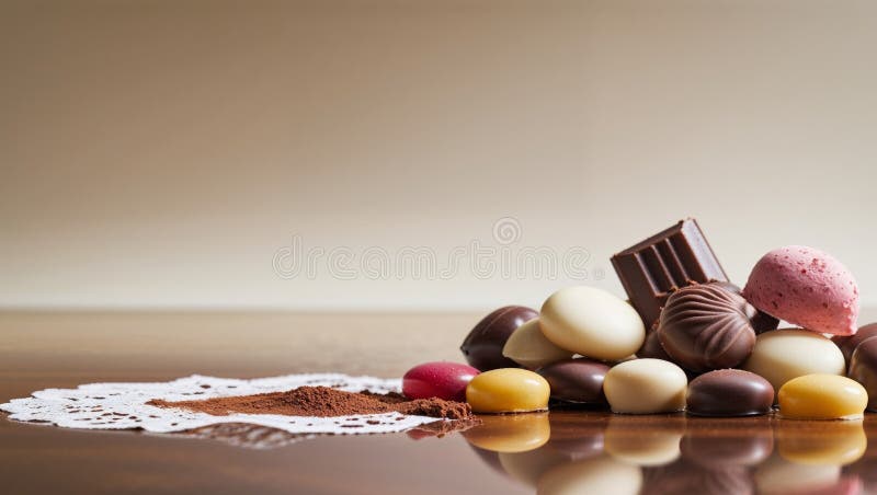 Assorted Chocolate Candies Beautifully Arranged on a Table. Stock Image ...