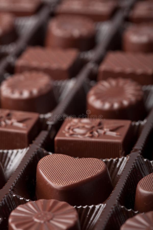 Assorted Chocolate Candies in Box Stock Image - Image of delicious ...