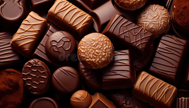 Assorted Chocolate Candies and Confections Arranged in a Captivating ...