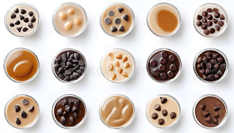 Chocolate and Caramel Variations Stock Illustration - Illustration of ...