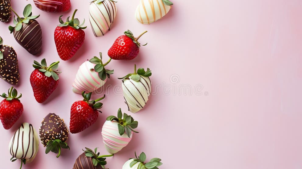 Assorted Chocolate Dipped Strawberries Array Stock Illustration ...