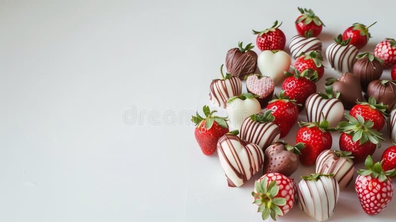 Assorted Chocolate Dipped Strawberries Array Stock Illustration ...