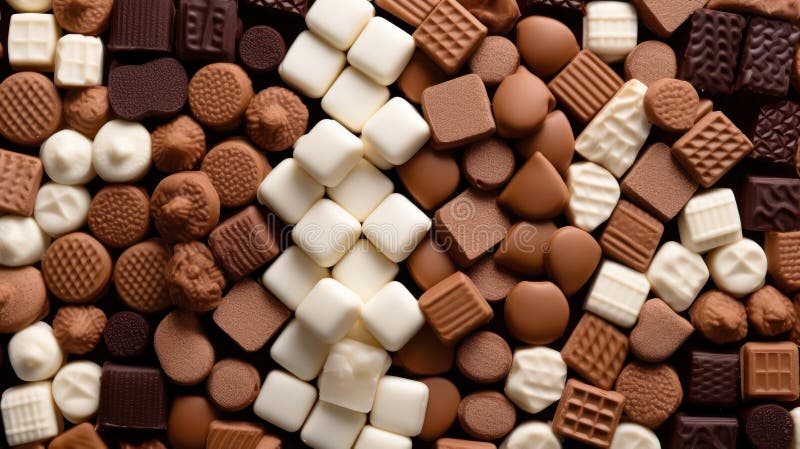 Assorted Chocolate Sweets from Different Types of Chocolate Stock ...