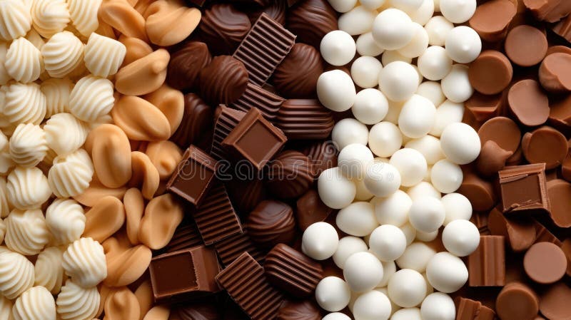 Assorted Chocolate Sweets from Different Types of Chocolate Stock ...
