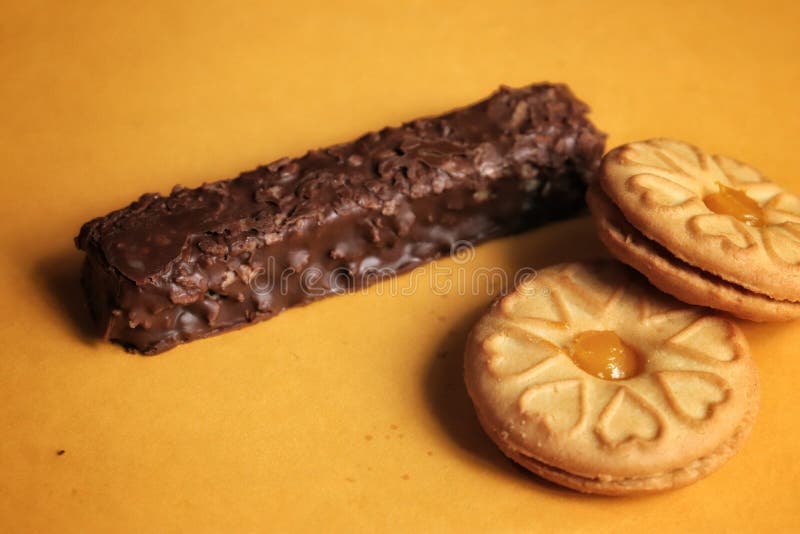 Assorted Chocolate Wafer Snacks and Jam Filled Biscuits Stock Image ...