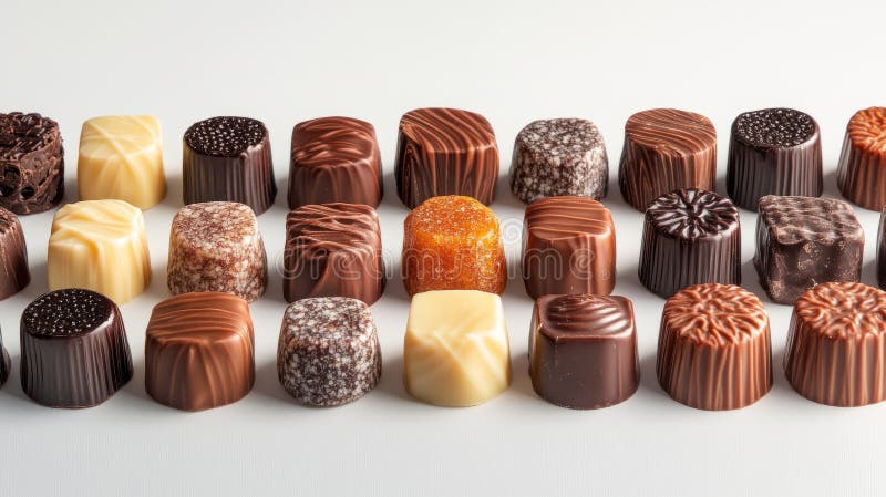 Assorted Chocolates Arranged Neat Rows Stock Photos - Free & Royalty ...