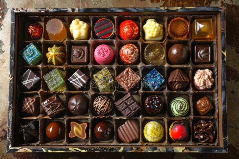 Assorted Chocolates in the Box Giri Choco and Honmei Choco Stock Image ...