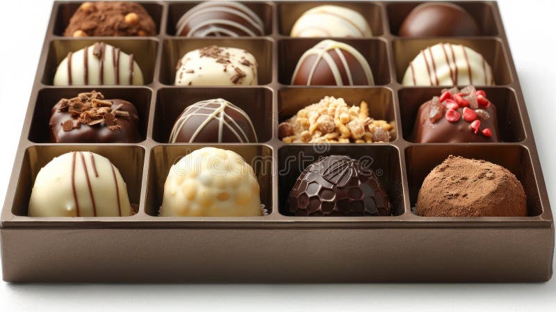 Assorted Chocolates in a Box Stock Photo - Image of indulgence, cocoa ...