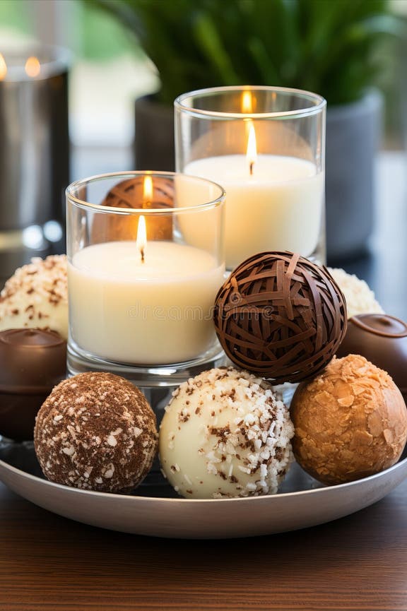 Assorted Chocolates and Candle Light - Vertical Composition, Relaxing ...