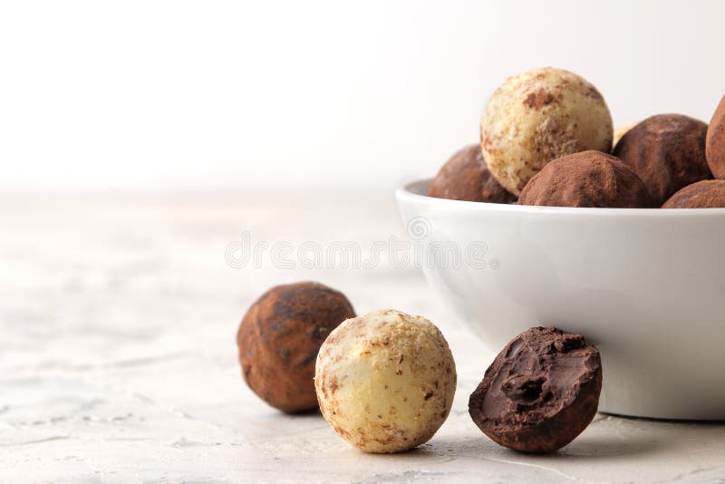 Assorted Chocolates. Candy Balls of Different Types of Chocolate on a ...