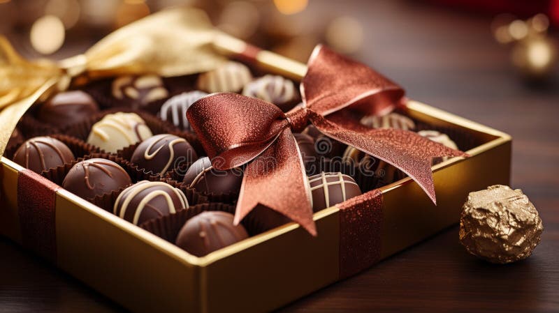 Assorted Chocolates Confectionery in Their Gift Box Stock Photo - Image ...