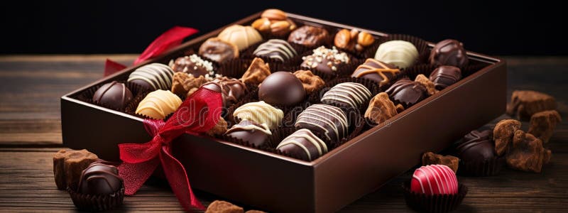 Assorted Chocolates Confectionery in Their Gift Box Stock Photo - Image ...