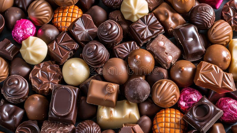 Assorted Chocolates Mix: Sweet Delights in Vibrant Colors Stock Image ...