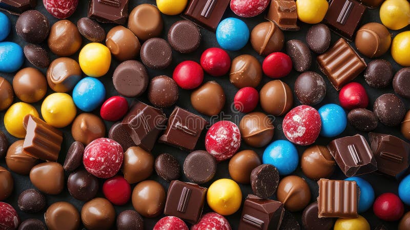 Assorted Chocolates Mix: Sweet Delights in Vibrant Colors Stock Photo ...