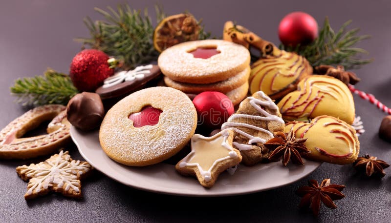 Assorted Christmas Candies in Festive Colors Stock Image - Illustration ...