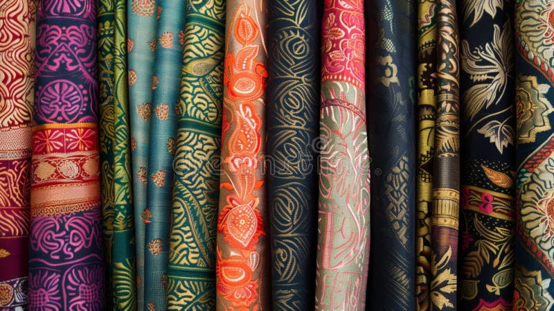 Various Colored Textiles Close Up Stock Illustration - Illustration of ...