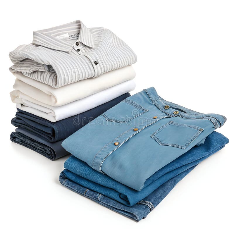 Assorted Clothes Isolated on White Background Stock Illustration ...