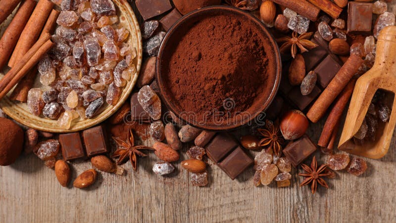 Assorted Cocoa,nut, and Sugar Stock Image - Image of sugar, spice ...