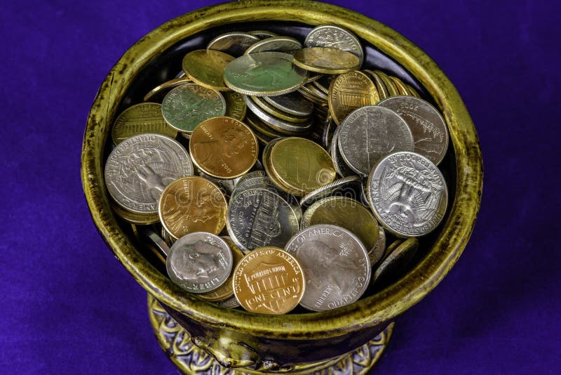 Assorted Coins stock image. Image of blue, quarter, copper - 69101337