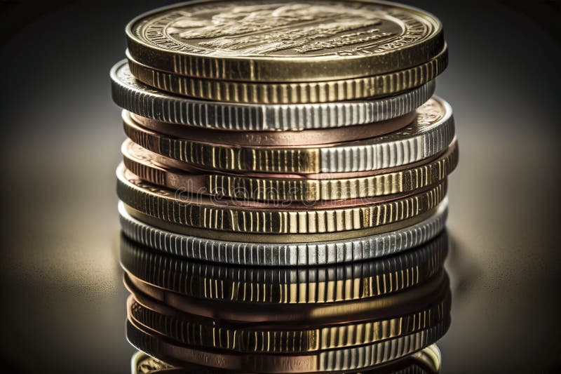Large Stack of Assorted Coins Representing Wealth and Financial ...