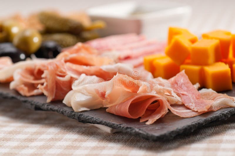 Assorted cold cut platter stock photo. Image of prosciutto - 28381878