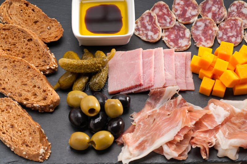 Assorted cold cut platter stock image. Image of dish - 28424249