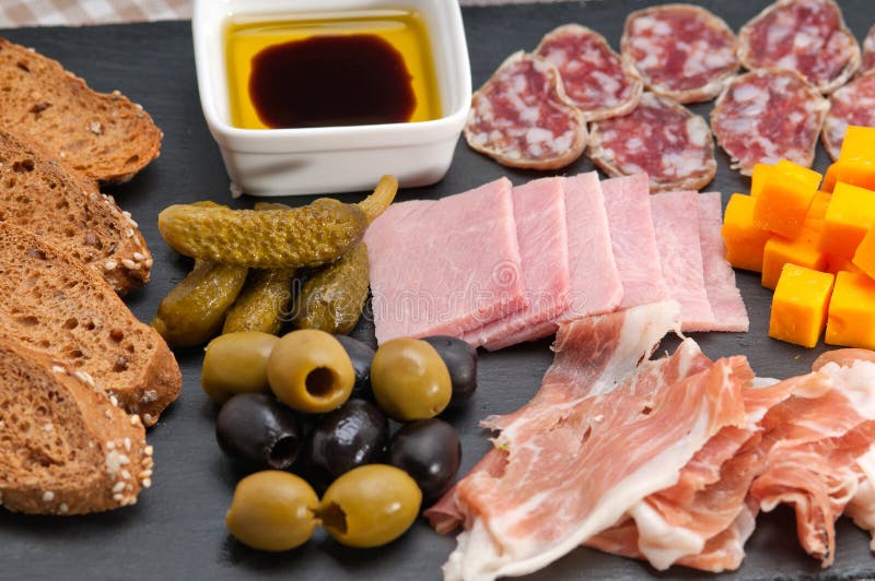 Assorted cold cut platter stock image. Image of dish - 29169773